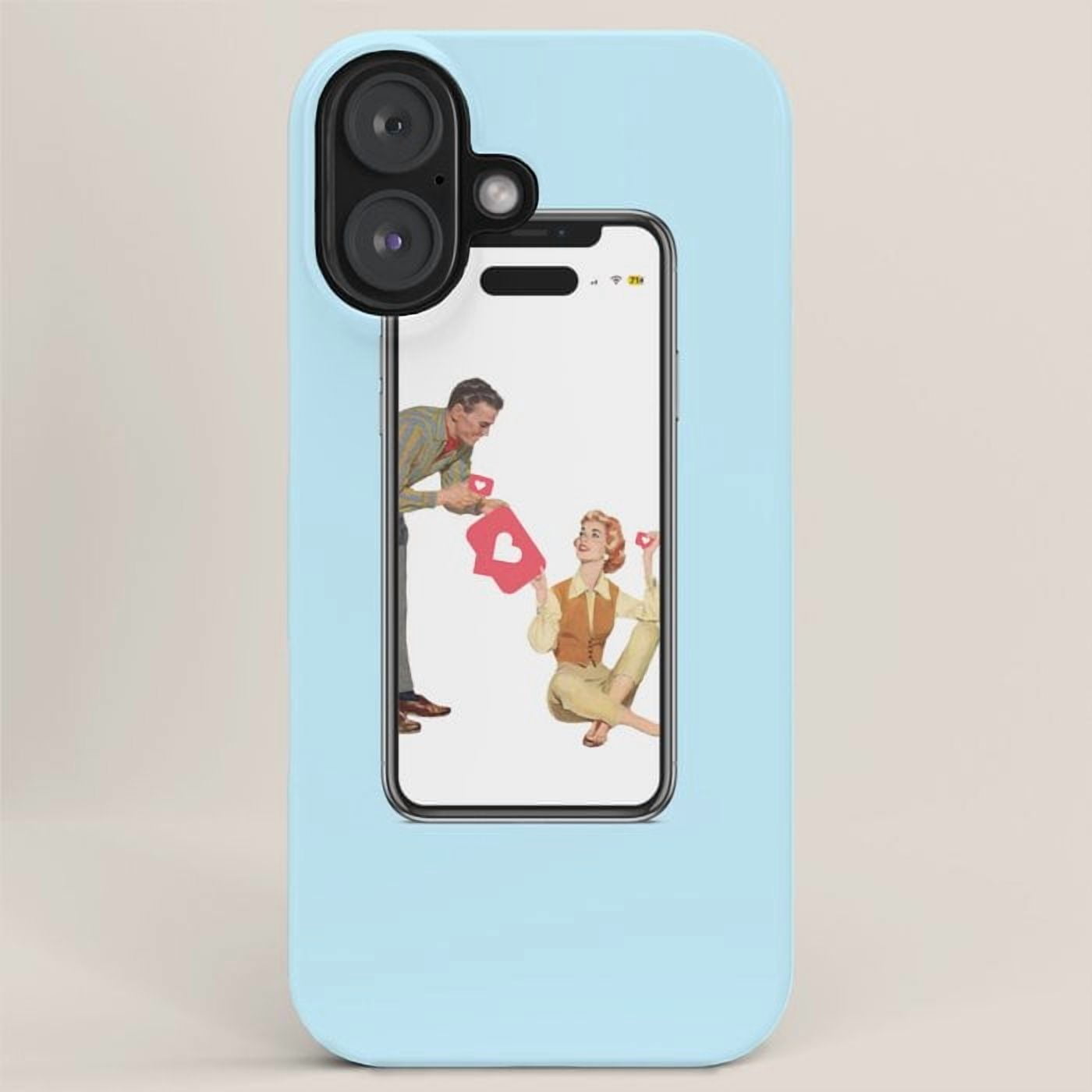 Love at First Like Turquoise Cute Minimalist Modern Quote Phone Case ...