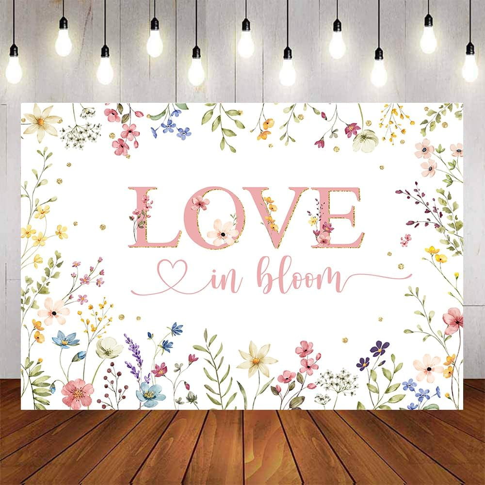 Love in Bloom Backdrop Wildflower Bride in Bloom Photography Background ...