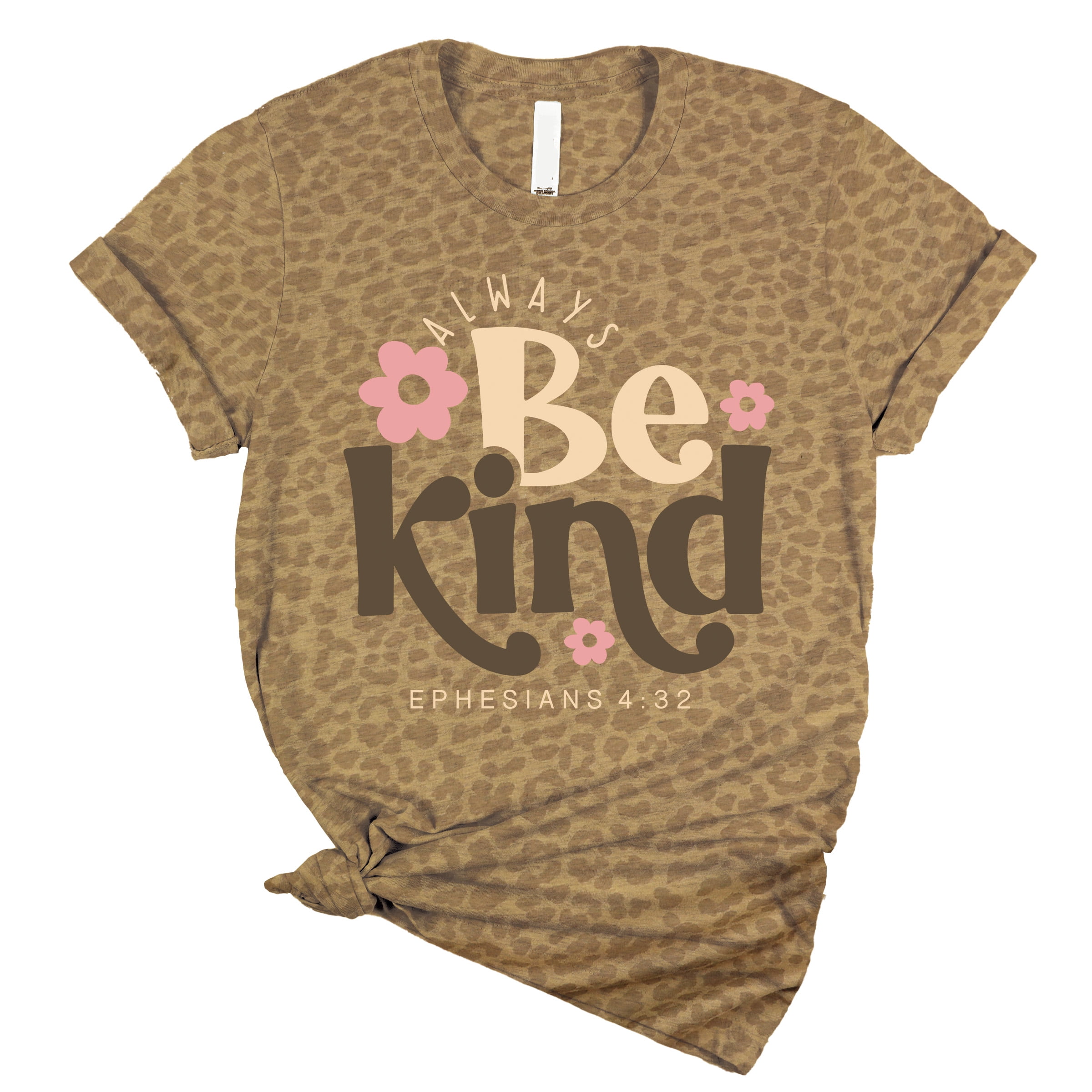 Love in Faith | Always Be Kind Short Sleeve | Brown Leopard | Christian ...