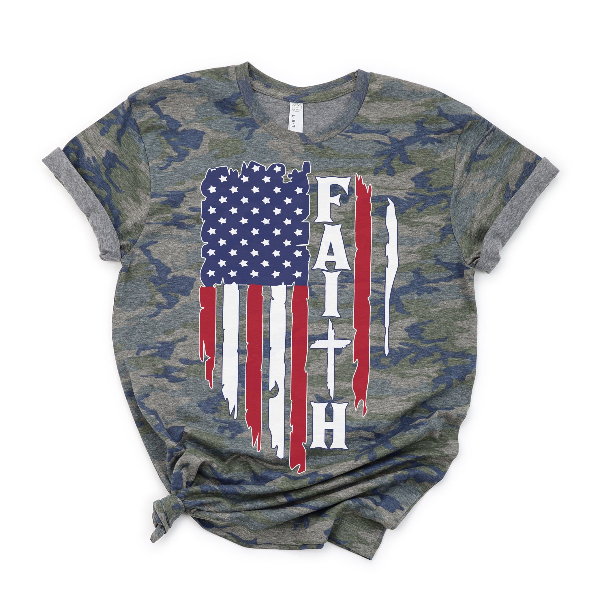 Love in Faith | American Faith Short Sleeve | Vintage Camo | Christian ...