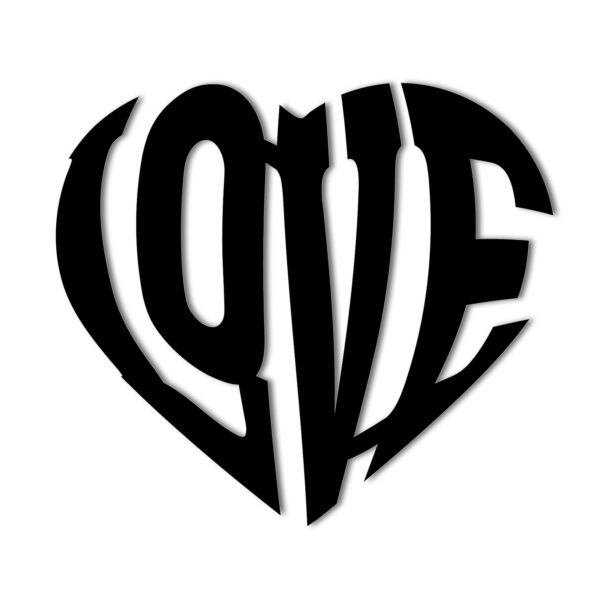 Love in Heart Word Sign - Red, Silver or Black - Bedroom Wall Sign Home ...
