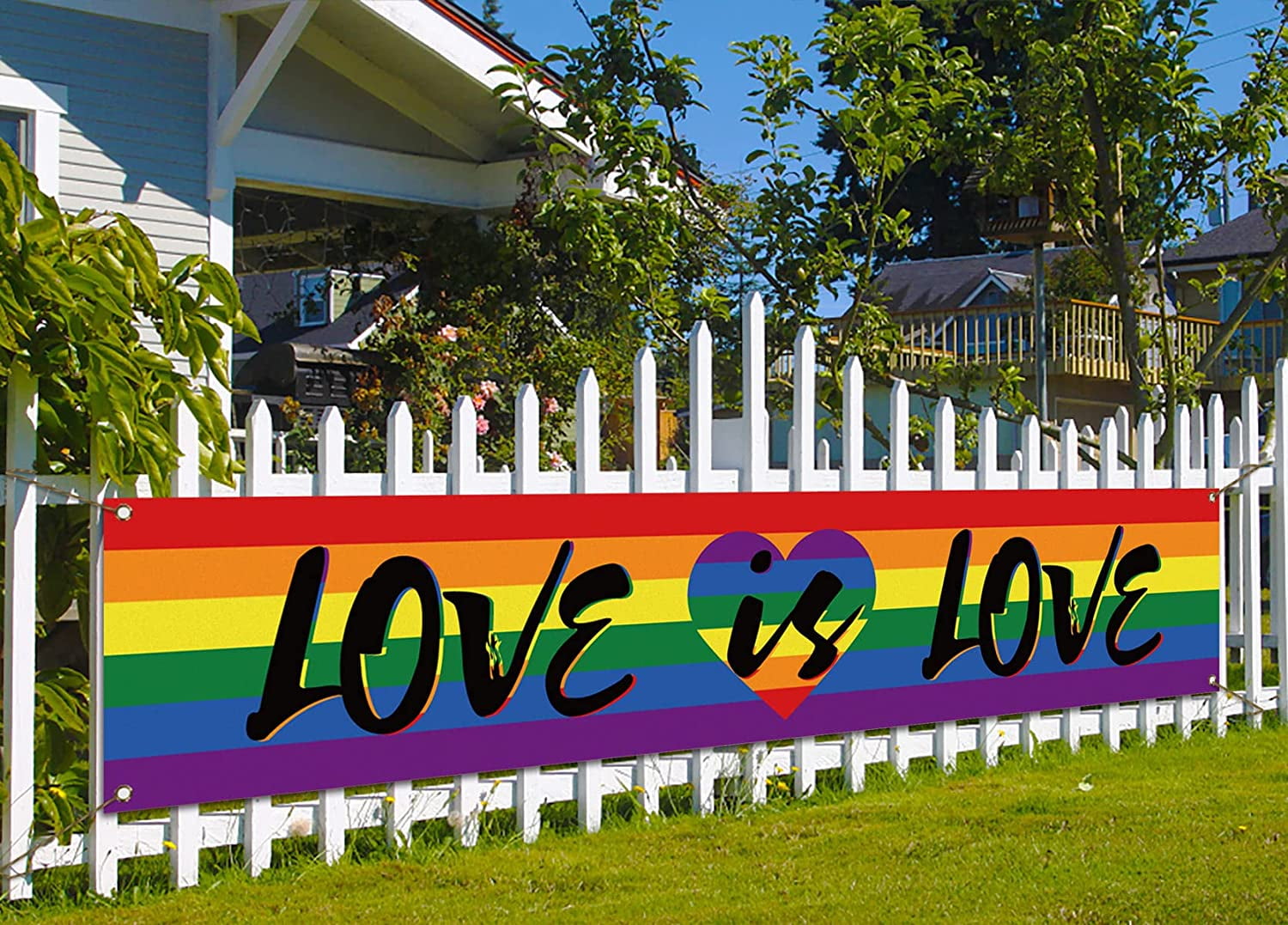 Love is Love Outdoor Banner Pride Month LGBTQ+ Fence Banner Parade ...