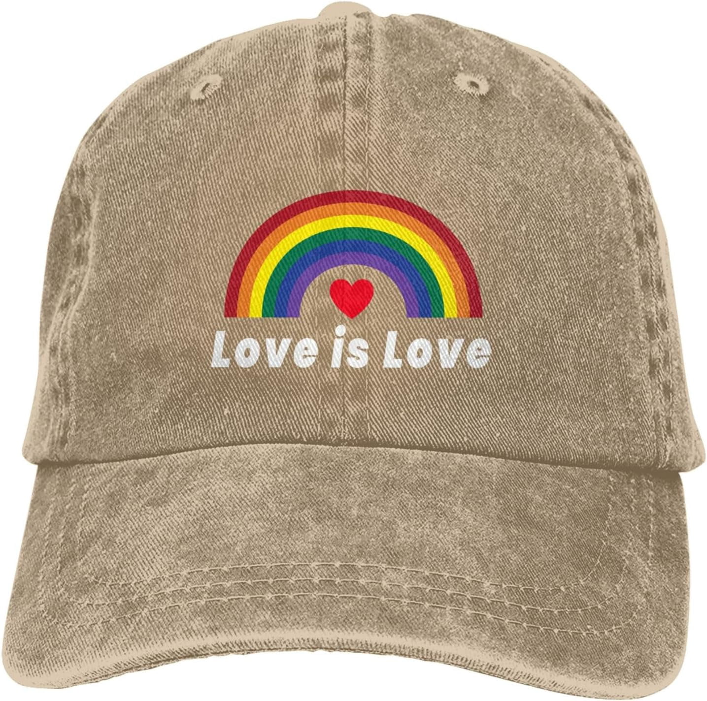 Love is Love Rainbow Hat LGBT Baseball Cap Adjustable Cotton Vintage ...