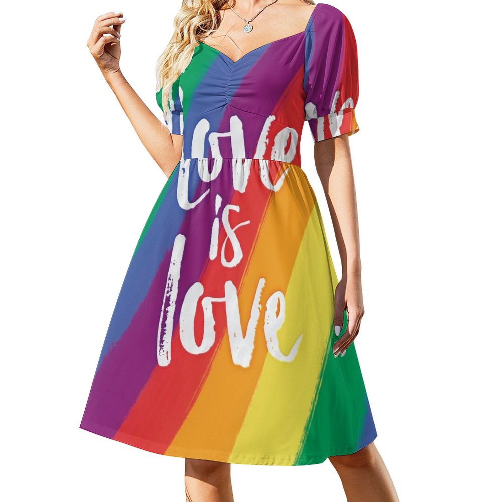 Love is love - flag pride and equality Sleeveless Dress long sleeve ...