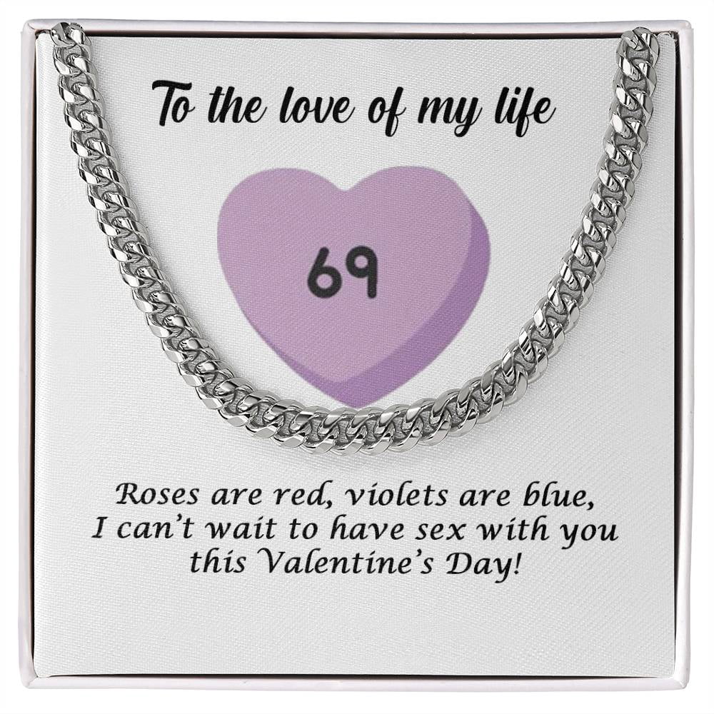 Love of my Life, Cuban Link Chain, Stainless Steel or Yellow Gold ...