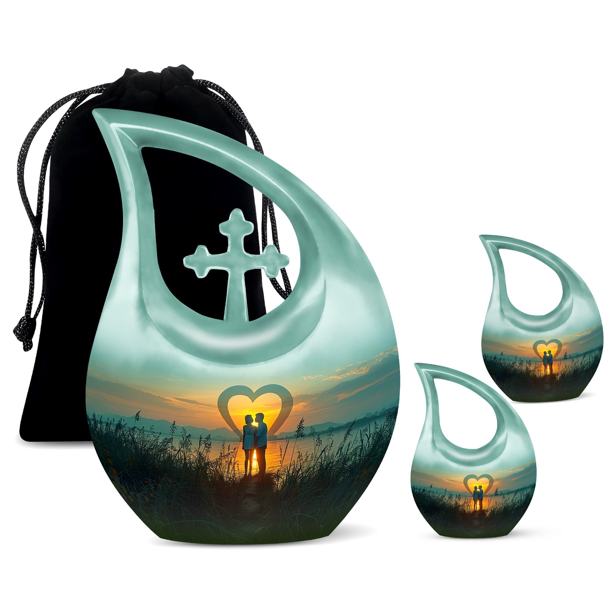 Love's Silhouette At Sunset Urn - Urns For Adult Male - Urns For Human Ashes Adult Female - Urns ...