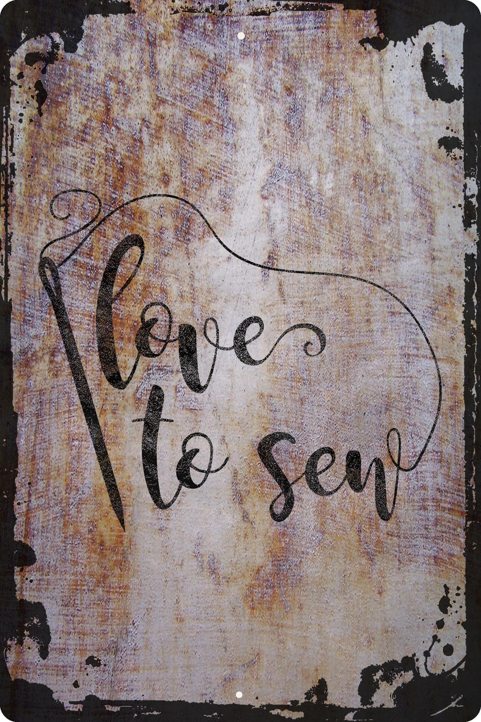 Love to sew cursive needle and thread hobby create fun Beige Wall Art ...