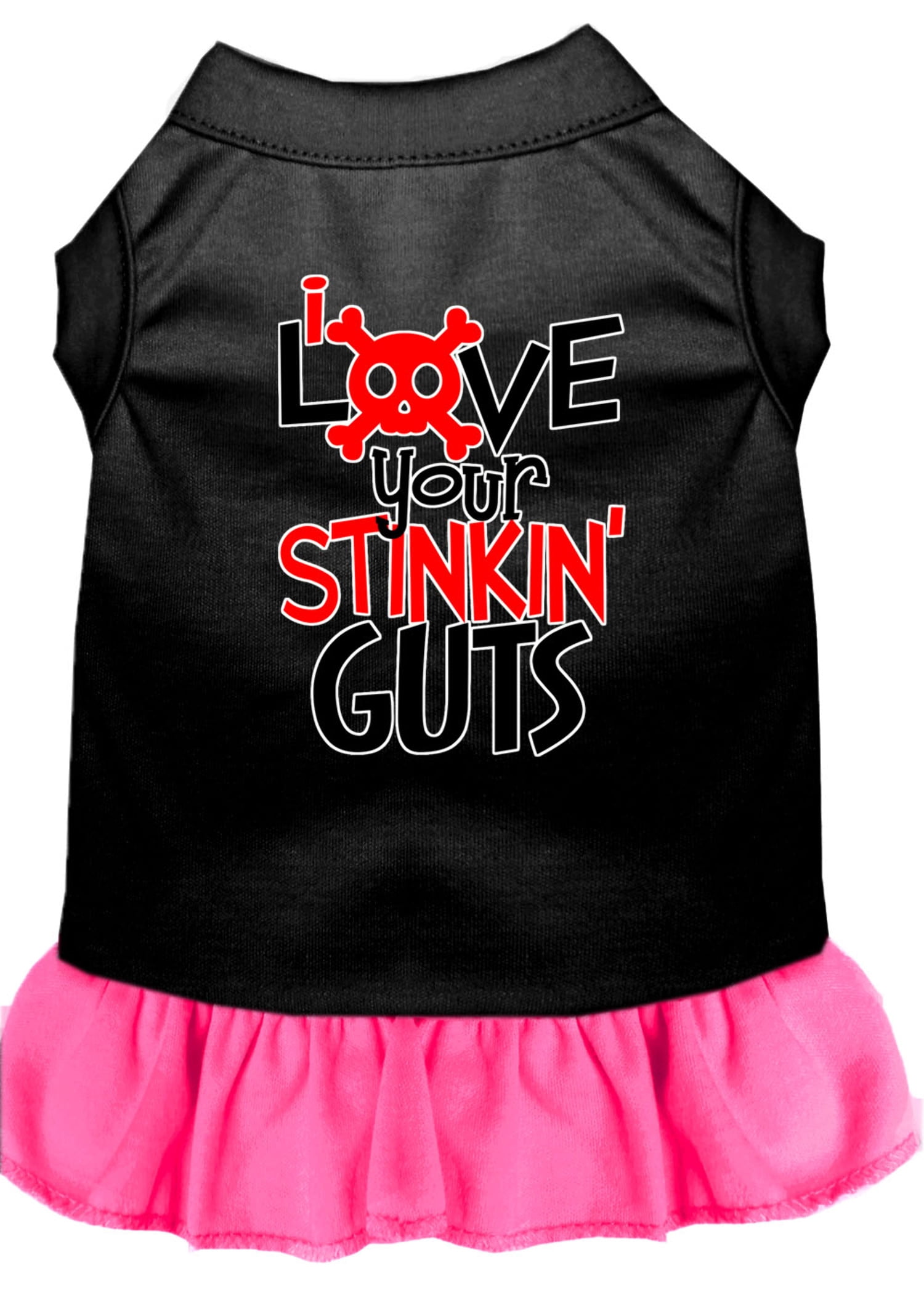 Dog Dress, Pet Dog Cat Dress Screen Printed, "Love Your Stinkin Guts ...