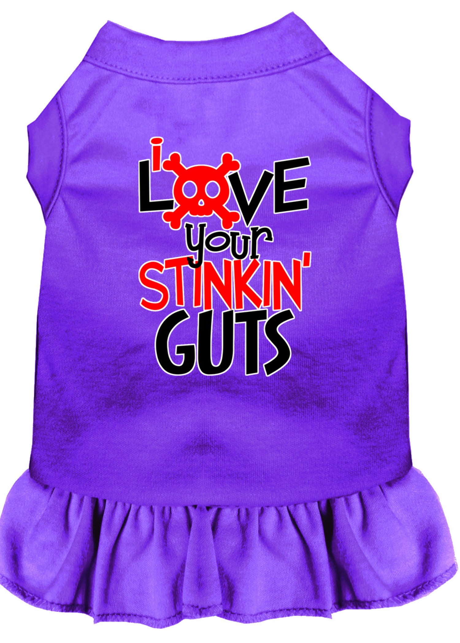 Dog Dress, Pet Dog Cat Dress Screen Printed, "Love Your Stinkin Guts ...