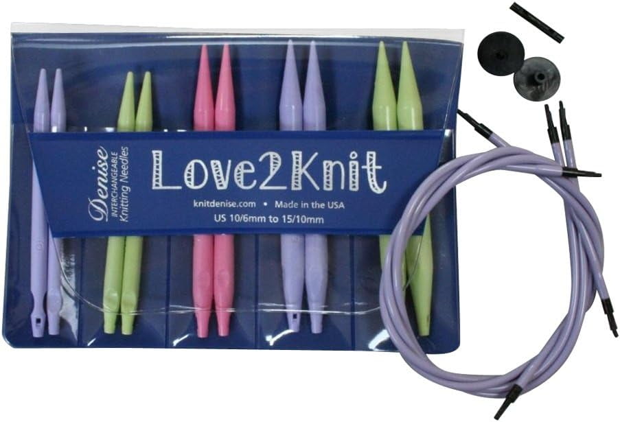 Love2Knit Interchangeable Knitting Needle Set, US10-15 (Pastel ...