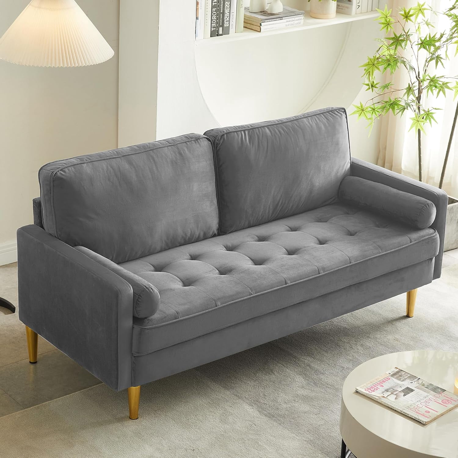 LoveSeat Sofa, Love Seat Couch, Century Modern Couchs Velvet Fabric ...