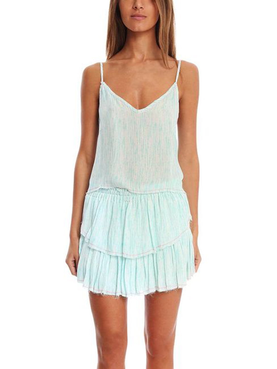 LoveShackFancy Women's Aquatic Scales Crop Cami 2/M Turquoise - Walmart.com