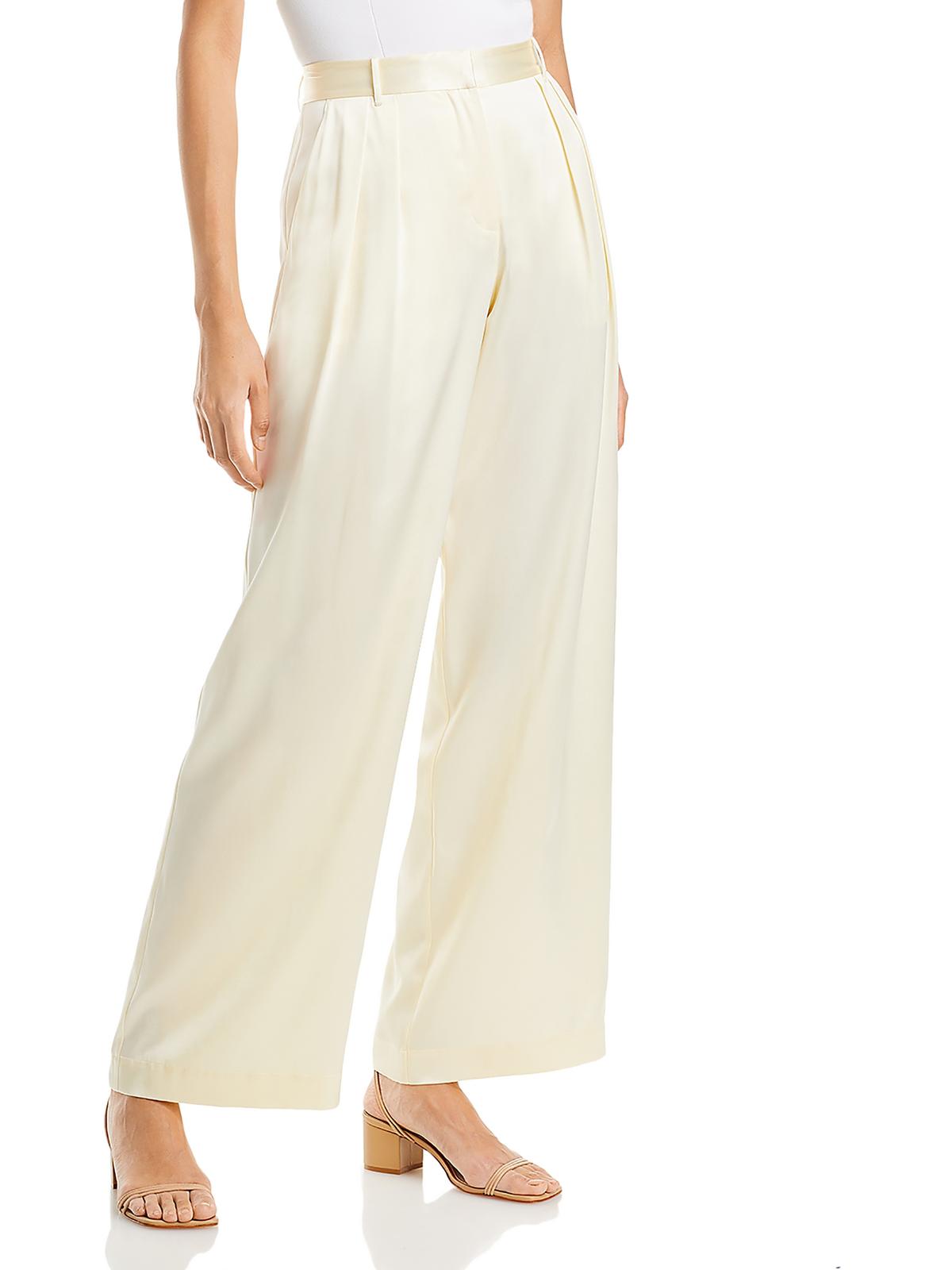 LoveShackFancy Womens High Rise Silk Wide Leg Pants - Walmart.com