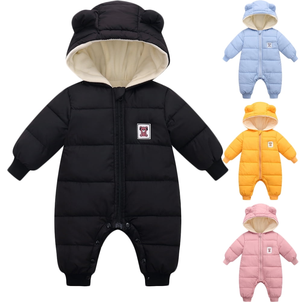 Lovebay Toddler Snowsuit, Baby Girl Boy Puffer Coat, Ear Hooded Winter Down Romper - Walmart.com