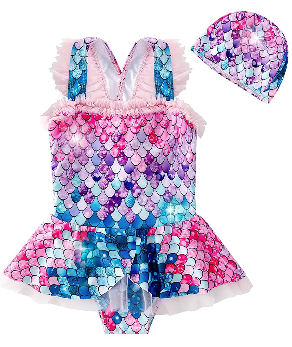 Lovebay Child Girls Swimsuit One Piece Cute Ruffle Mermaid Swimwear ...