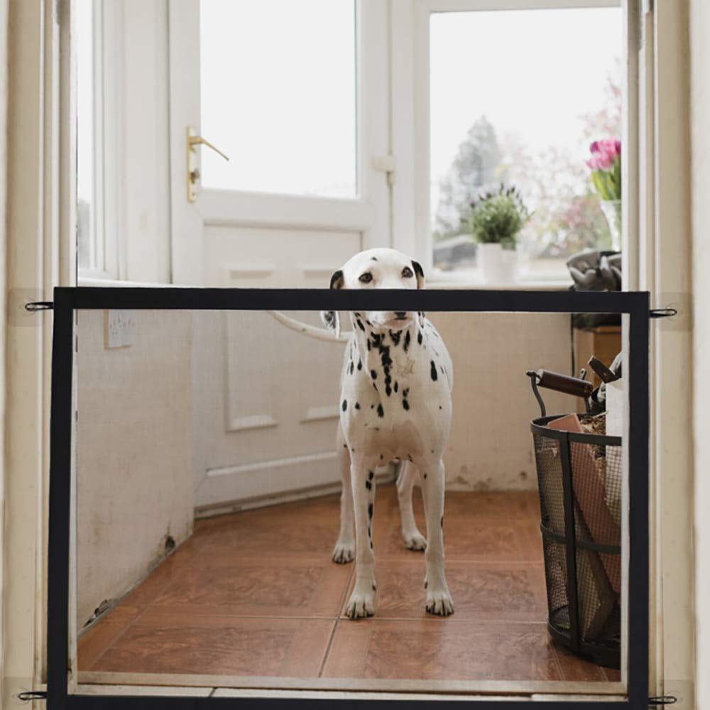Lovebay Portable Folding Pet Safety Mesh Gate with 12 Hooks, Expands to ...
