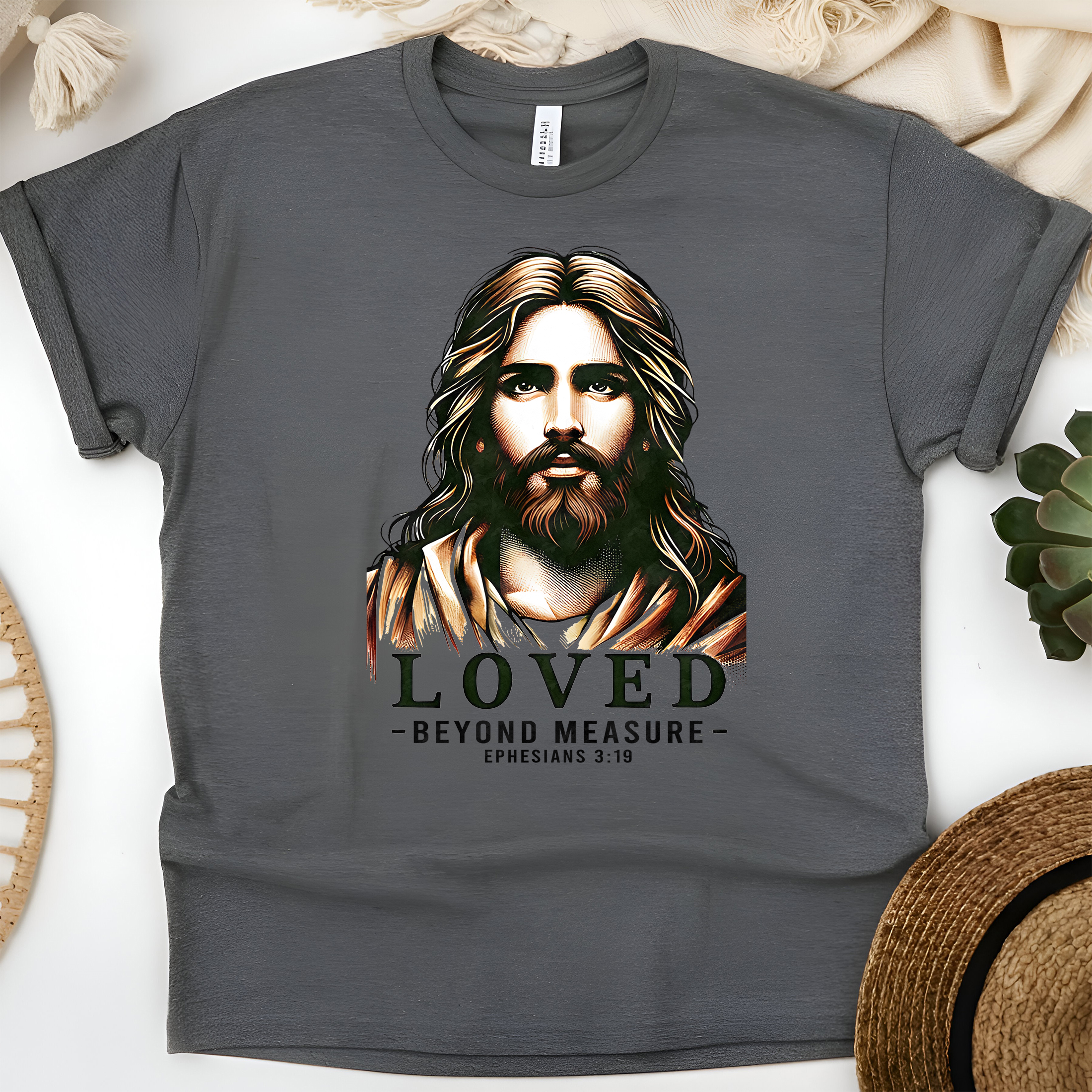 Loved Beyond Measure Jesus Shirt | Ephesians 3:19 Christian Tee , Dark ...