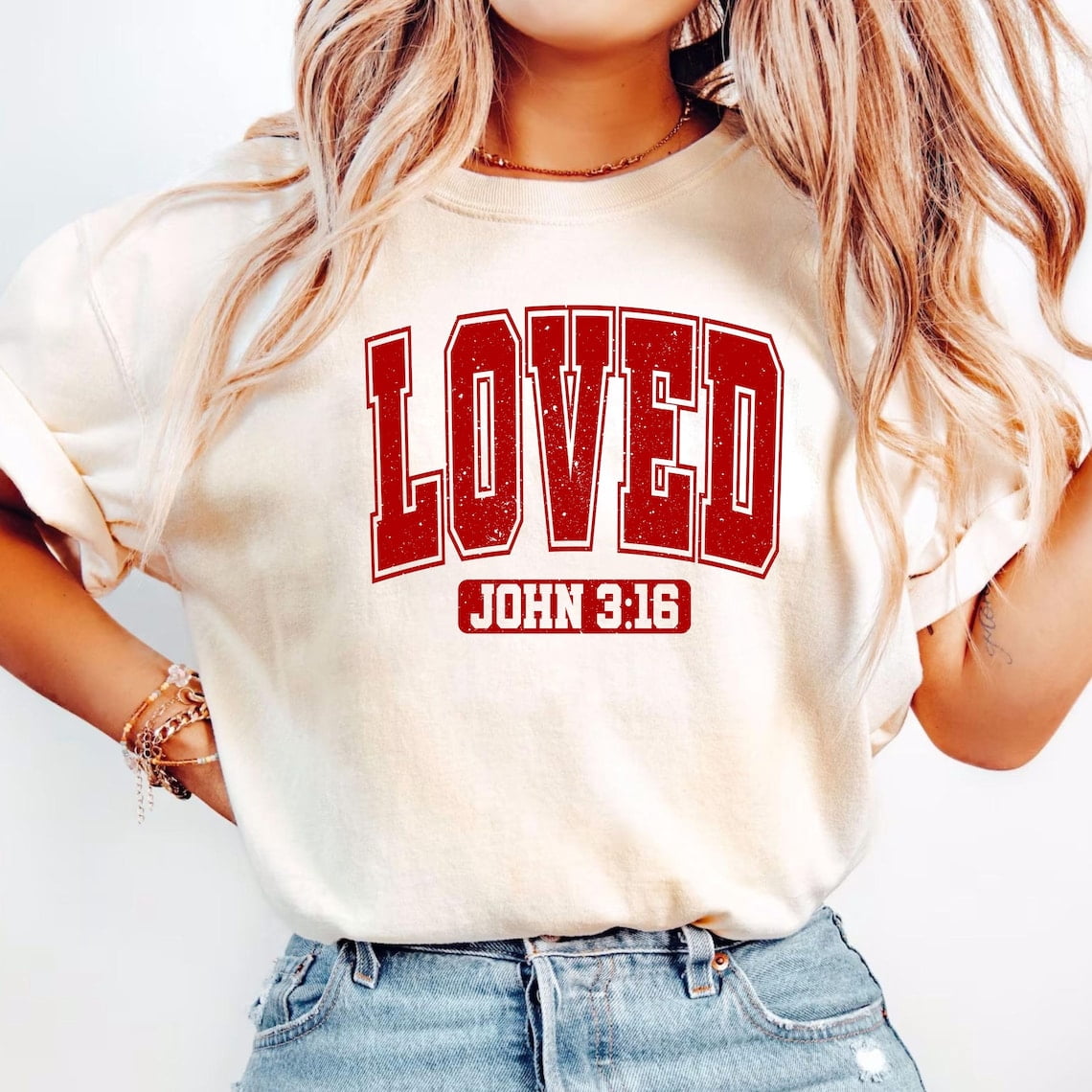 Loved Bible Verse Shirt, John 3:16 Shirt, Christian Valentine T-Shirt ...