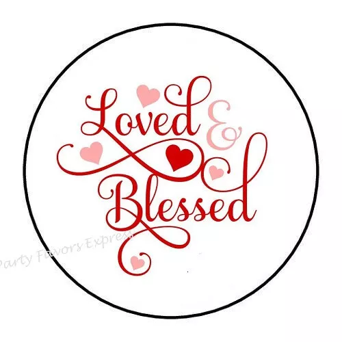 Loved & Blessed Valentine Day Sticker Party Favor Envelope Seals Labels ...