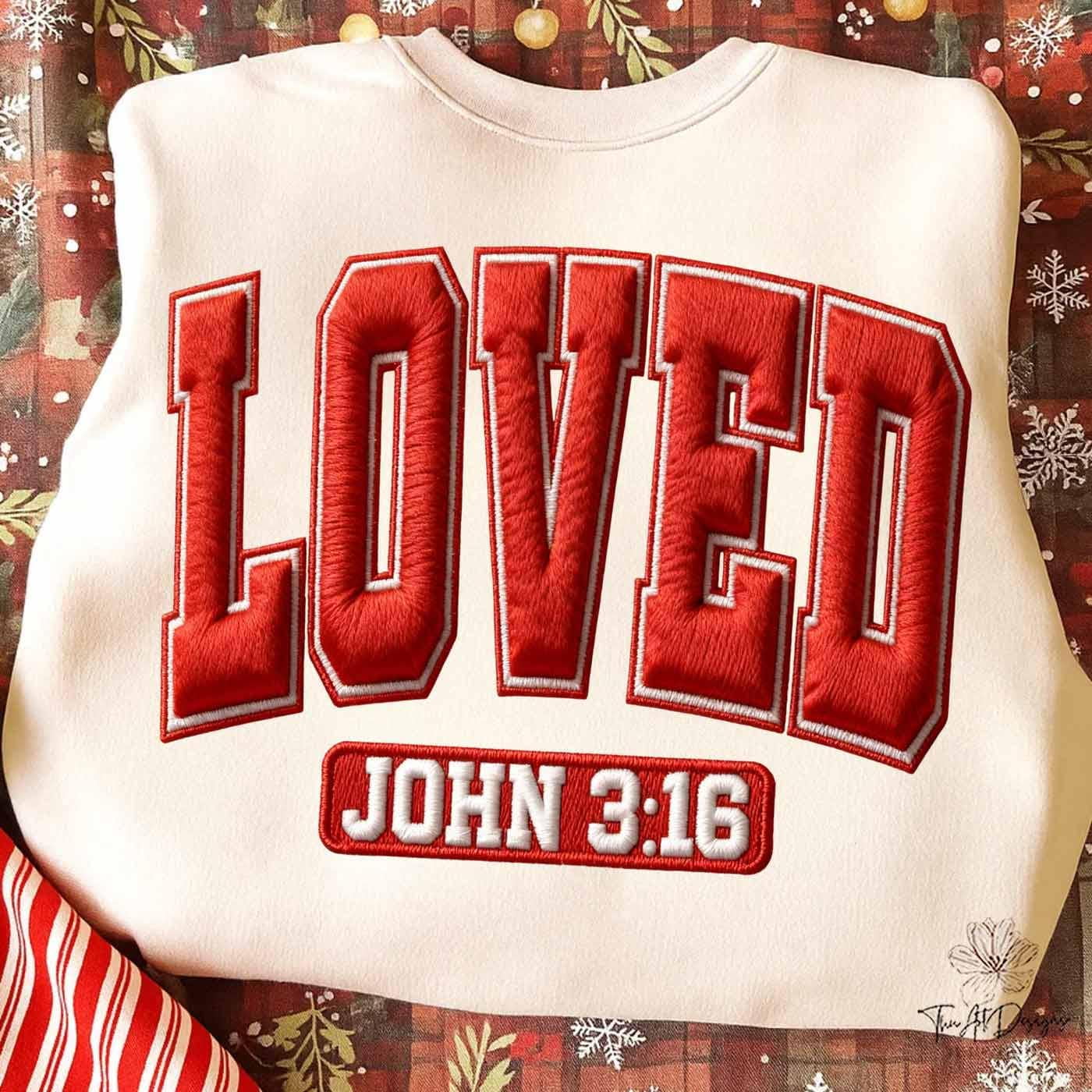 Loved John 3:16 Embroidery , Christian Valentine Embroidery , Jesus ...