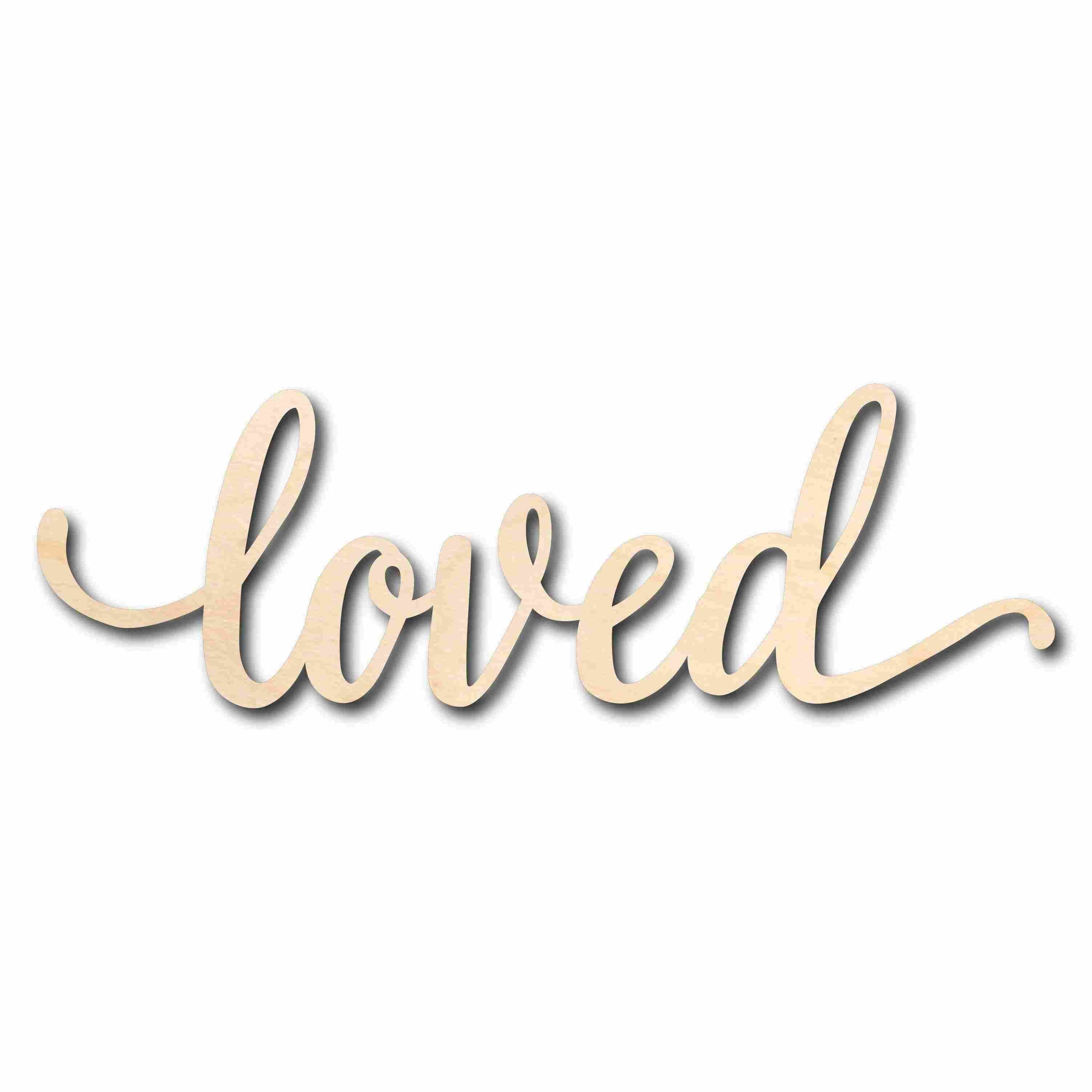 Loved Sign Unfinished Wood Cutout Home Decor DIY Wedding 30" / 1/4 ...