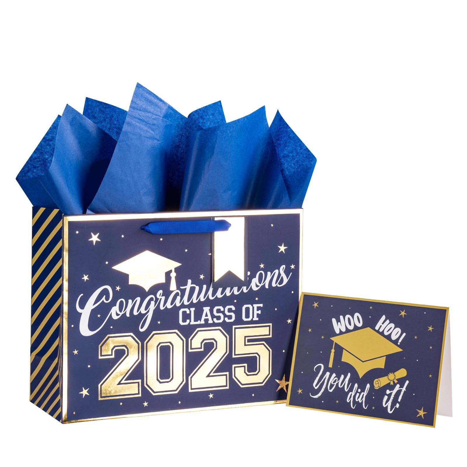 Loveinside Royal Blue and TSF6 Gold Graduation Gift Bag ...