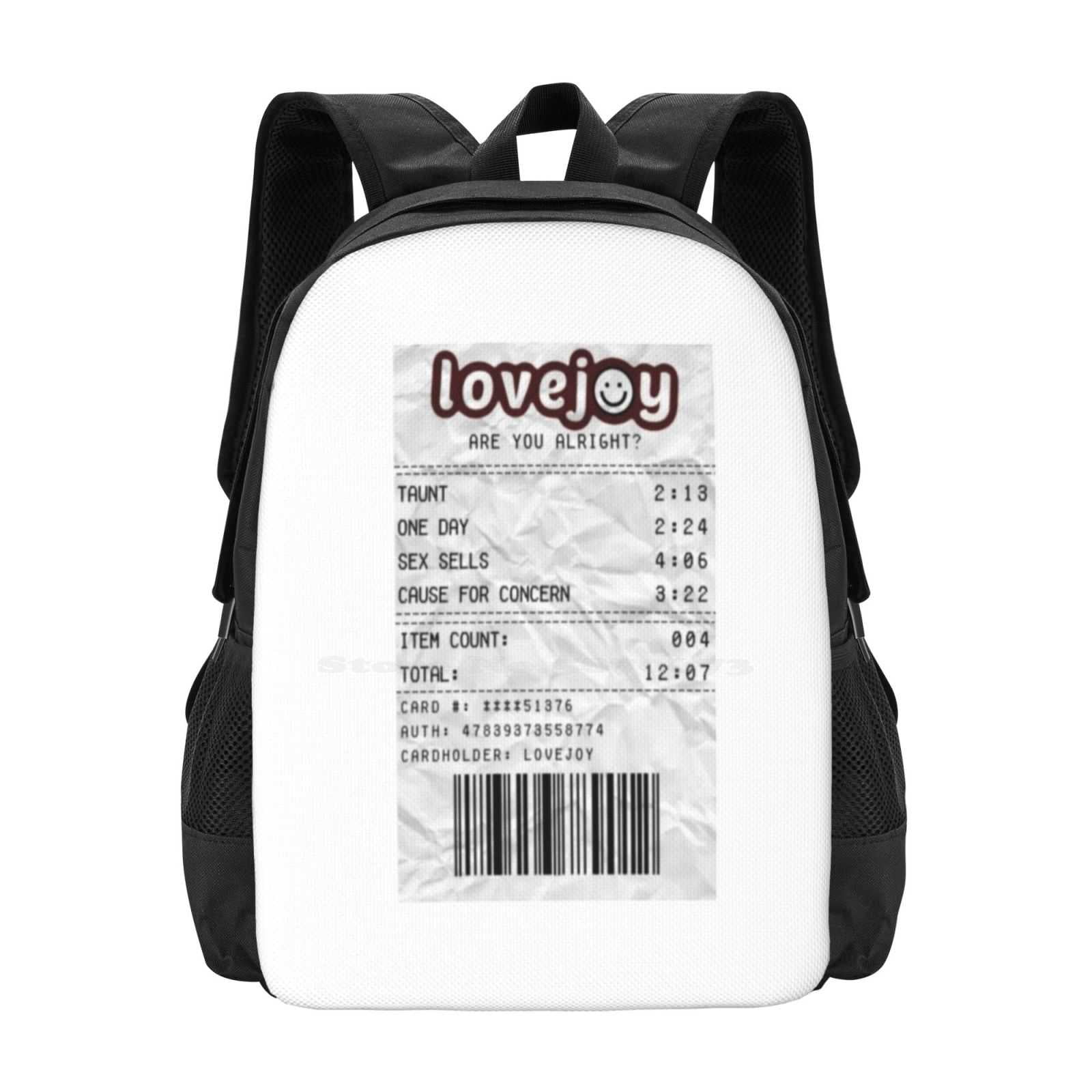 Lovejoy Are You Alright Receipt Hot Sale Backpack Fashion Bags Wilbur ...