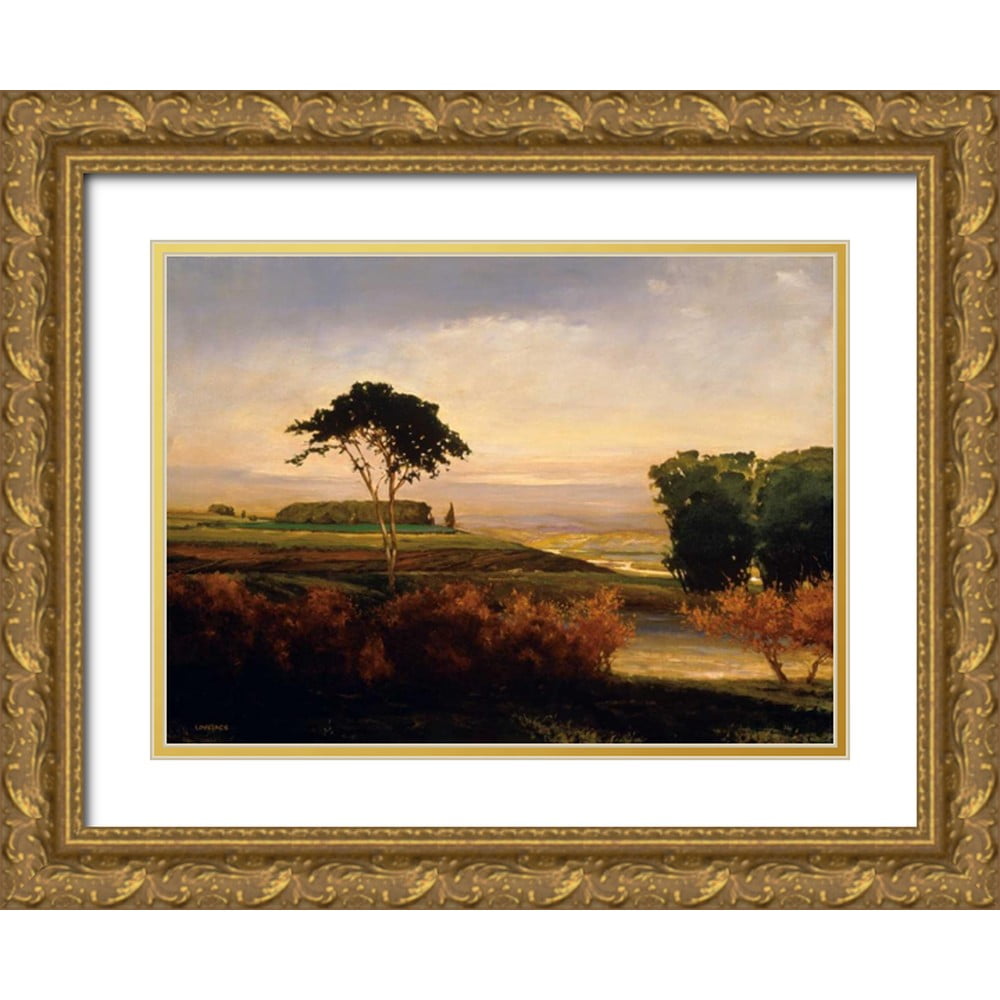 Lovelace, Kent 24x19 Gold Ornate Wood Framed with Double Matting Museum ...