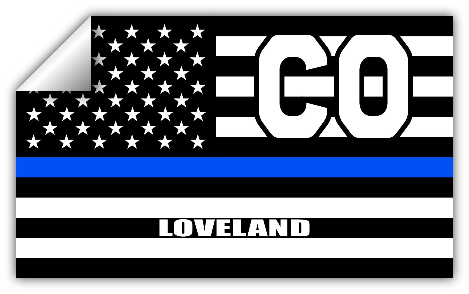 Loveland CO Colorado Larimer County Thin Blue Line Stealthy USA Flag ...