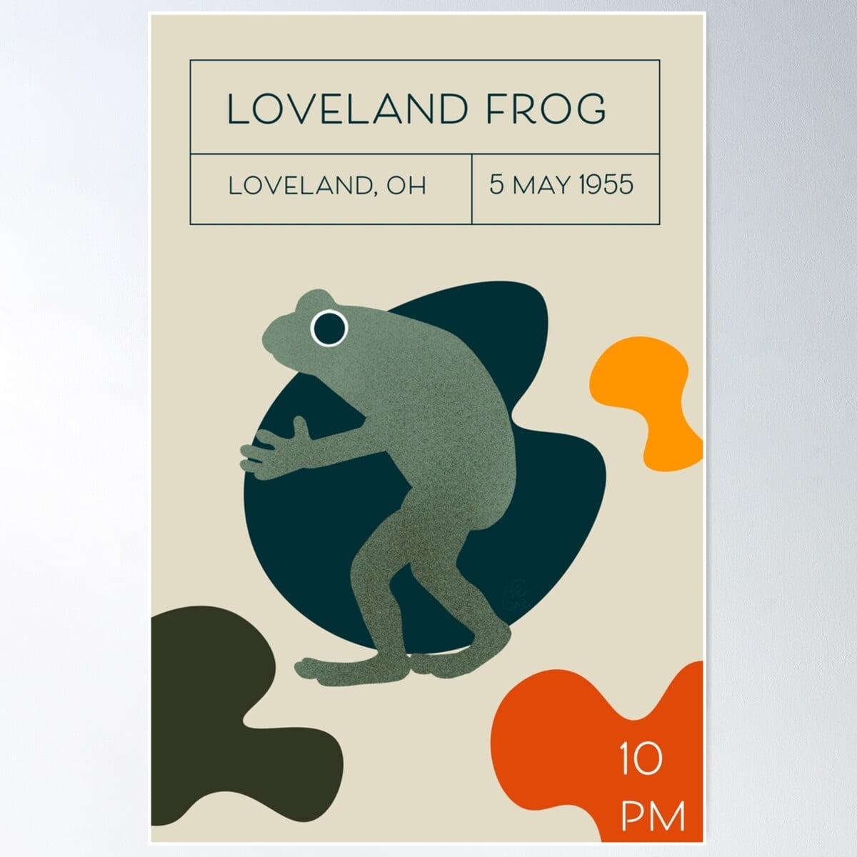 Loveland Frog Cryptids Midcentury Modern Poster, 8x12 UNFRAMED ...