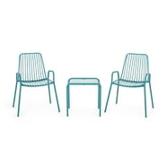 Hamdan Outdoor Modern 2 Seater Iron Chat Set, Matte Orange - Walmart.com