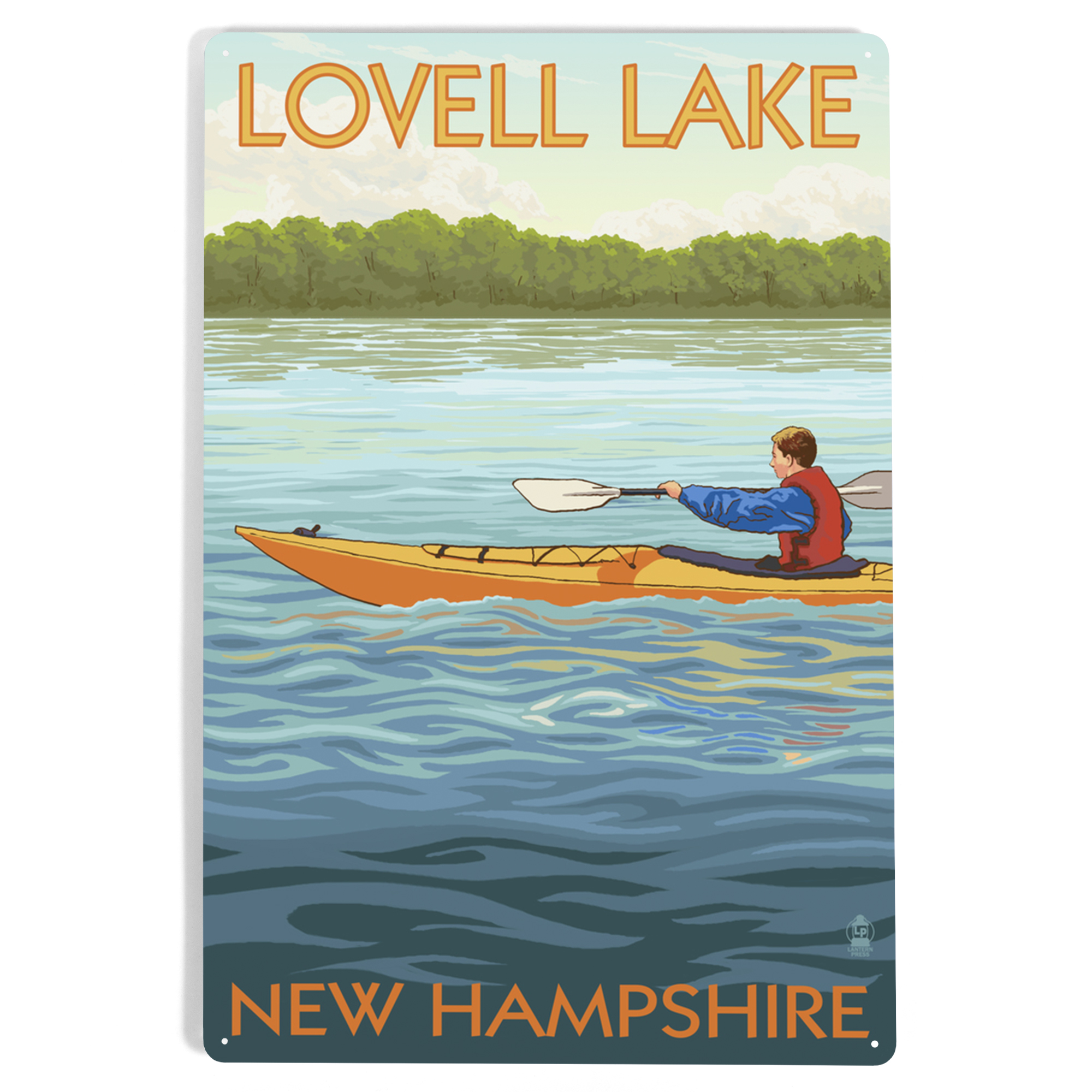 Lovell Lake, New Hampshire, Kayak Scene (12x18 Aluminum Art, Indoor ...