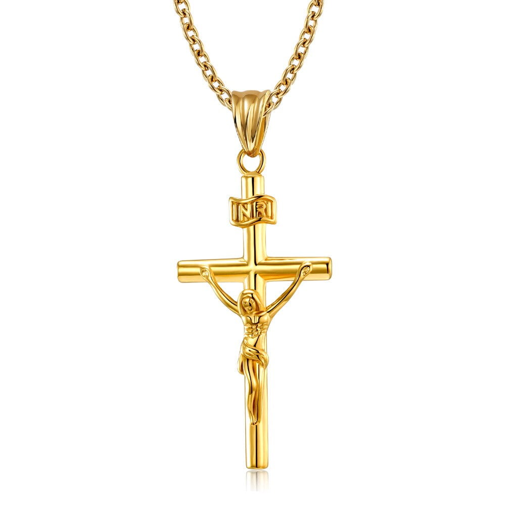 Lovelords Fashion Crucifix Jesus Christ Men Jewelry 14K Gold Cross ...