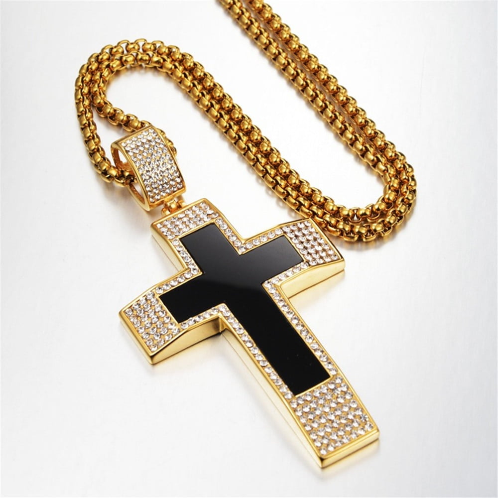 Lovelords Hip Hop Iced Out Bling Big Jesus Cross Pendant Necklaces ...