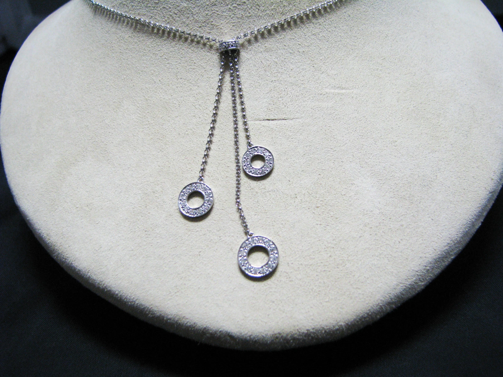 Lovely 14K White Gold Plated 2Ct Round Cut Simulated Diamond Lariat ...