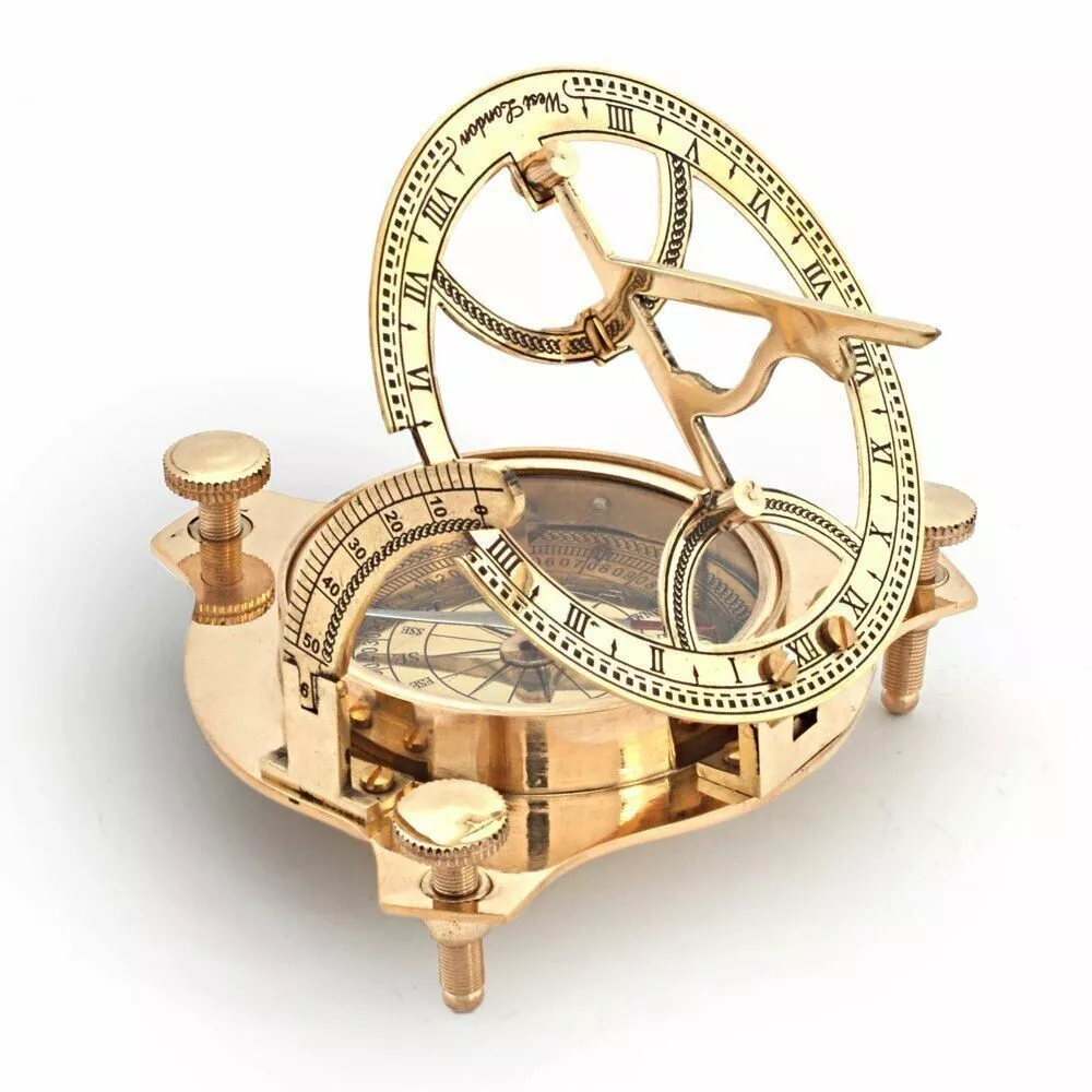 Lovely 3'' Brass Nautical Sundial Compass Maritime Collectible Gift ...