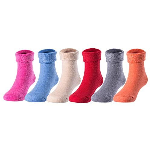Lovely Annie 3 Pairs Pack Children Wool Socks Plain Color 6M-12M (6 ...