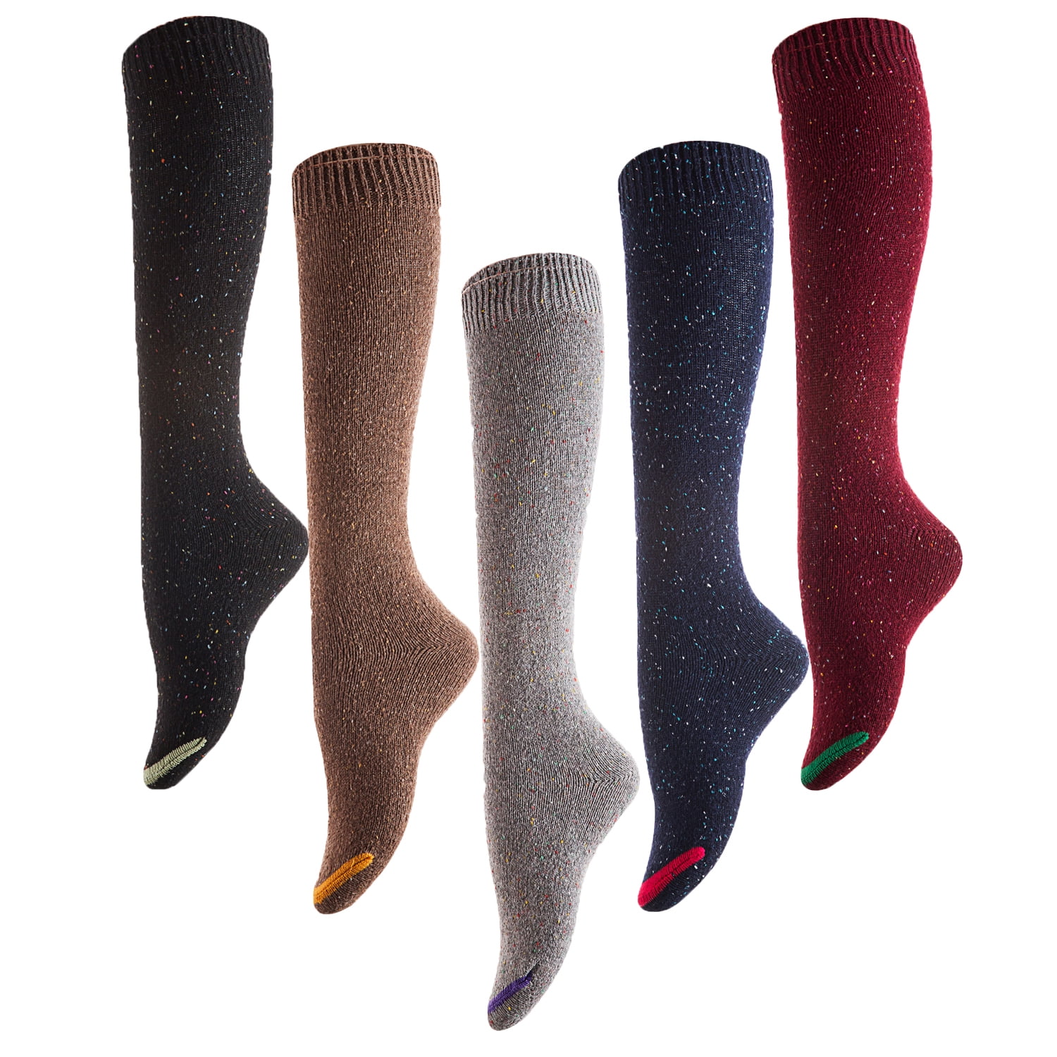 Lovely Annie Big Girl's 4 Pairs Pack Knee-High Cotton Boot Socks ...