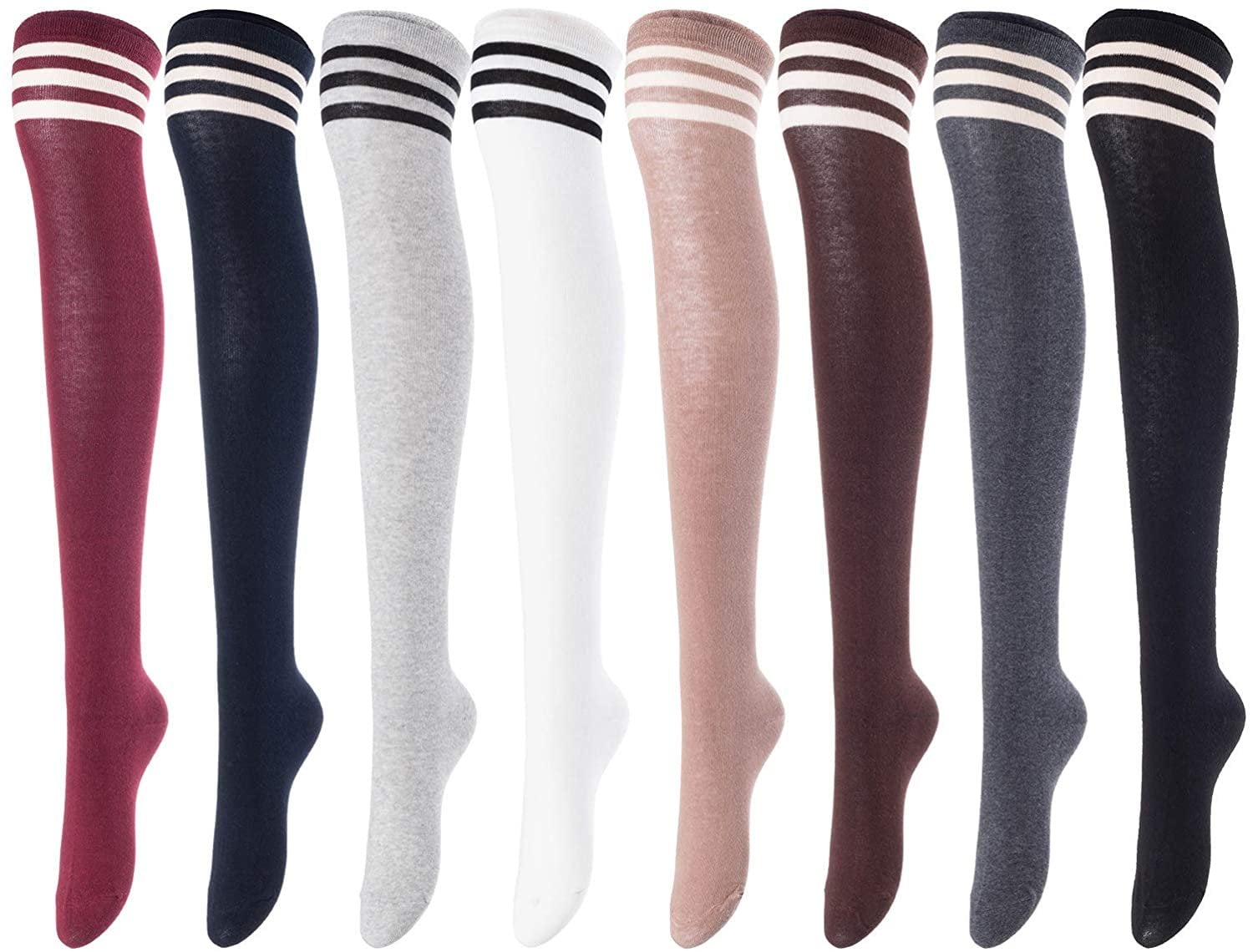 Lovely Annie Big Girl's Women's 3 Pairs Over Knee High Thigh High ...