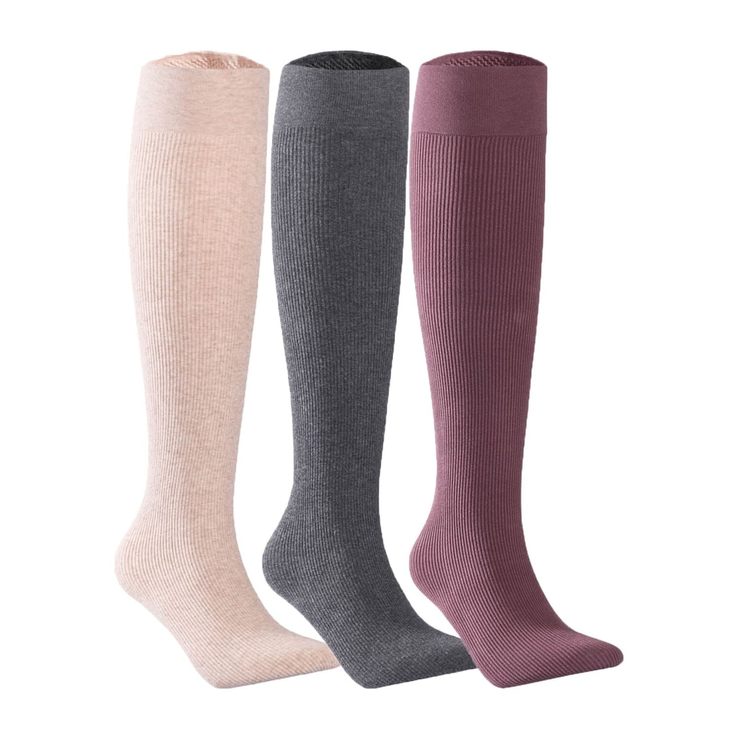 Lovely Annie Women's 3 Pairs Incredible Thigh High Cotton Boot Socks ...
