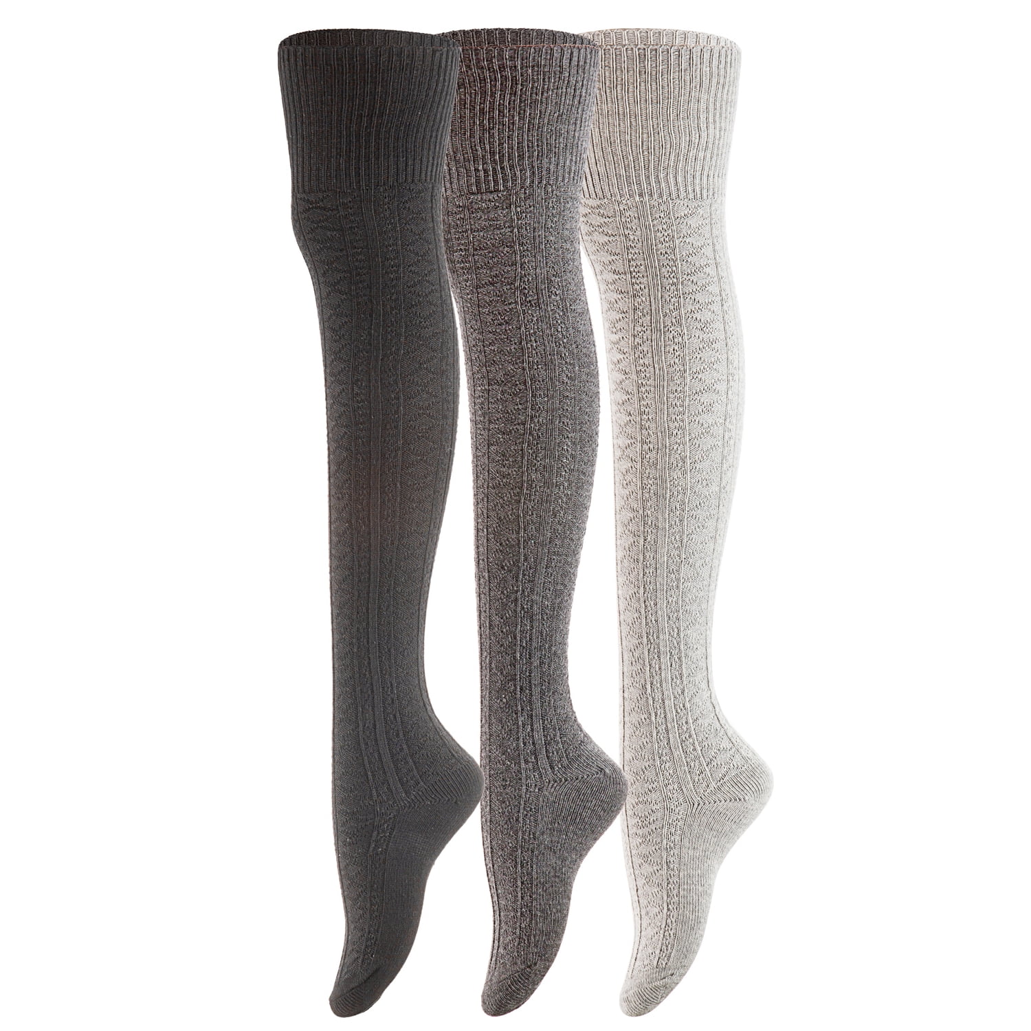 Lovely Annie Women's 3 Pairs Super Soft Incredible Durable Thigh High ...