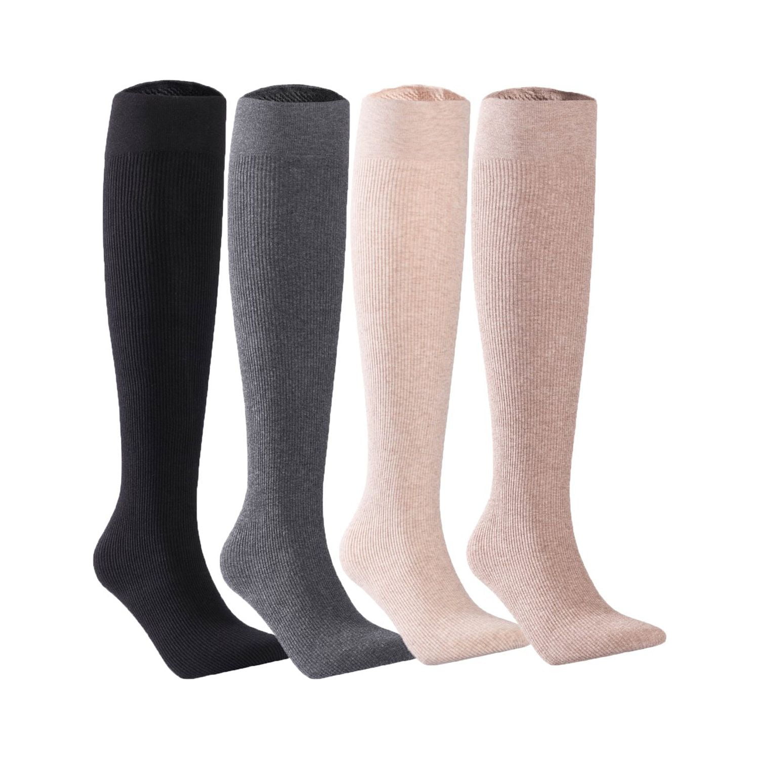 Lovely Annie Women's 4 Pairs Incredible Thigh High Cotton Boot Socks ...