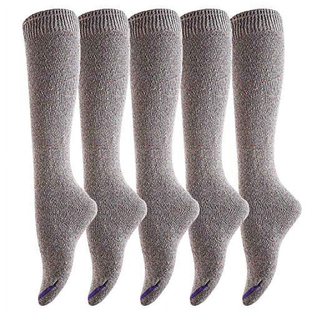 Lovely Annie Women's 5 Pairs Pack Knee High Cotton Socks Size(Grey ...