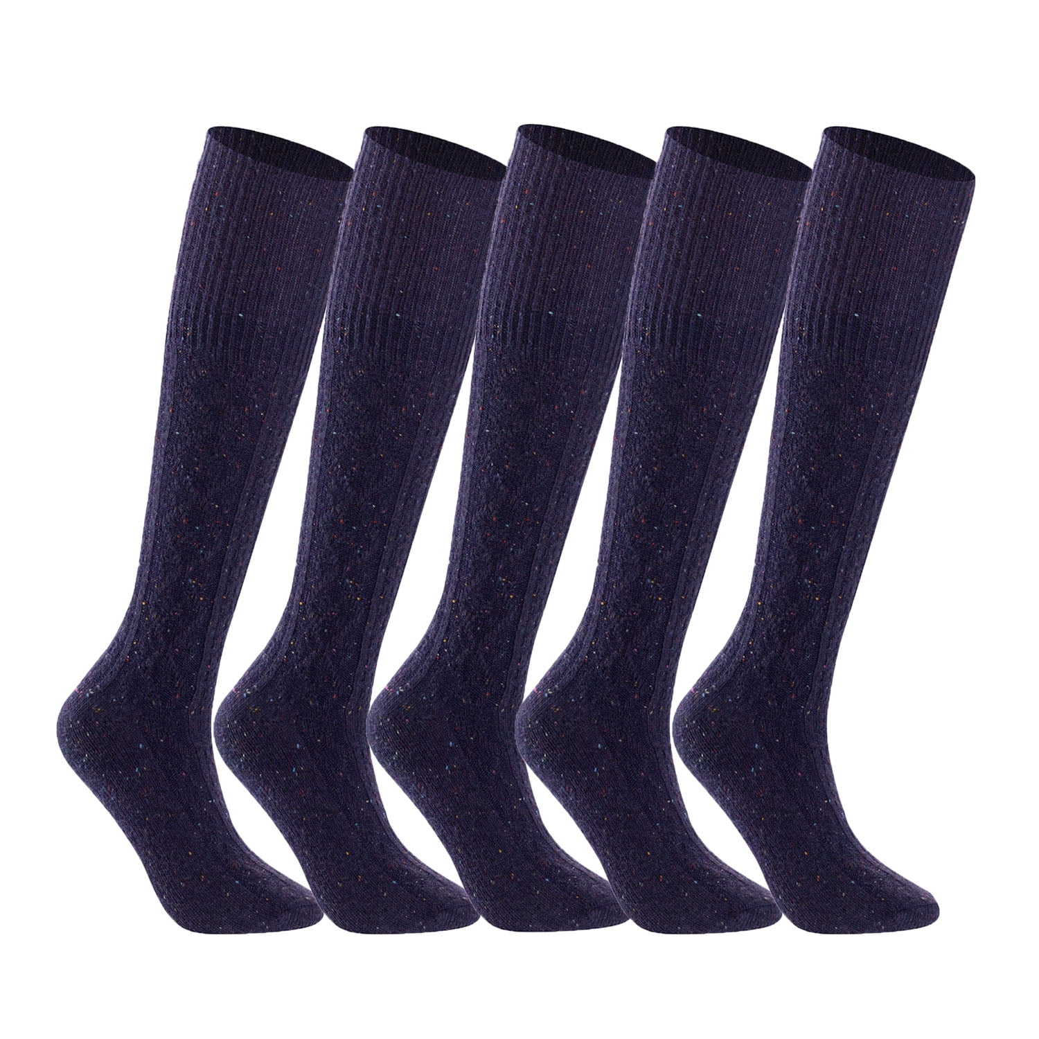 Lovely Annie Women's Girl's 5 Pairs Stylish Knee High Wool Socks ...
