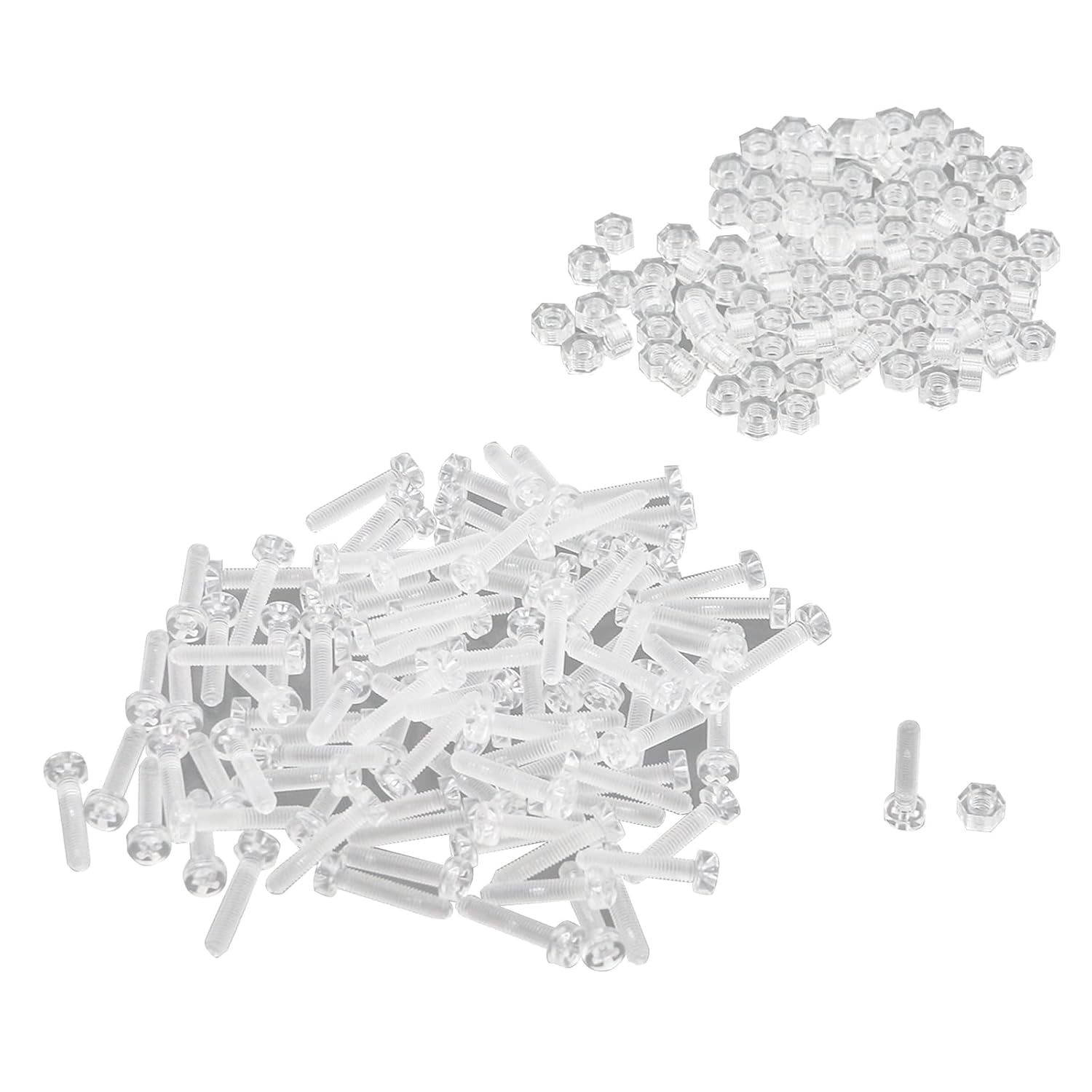 100pcs M3×15mm Plastic Screws Clear Acrylic Mounting Screws Cross ...
