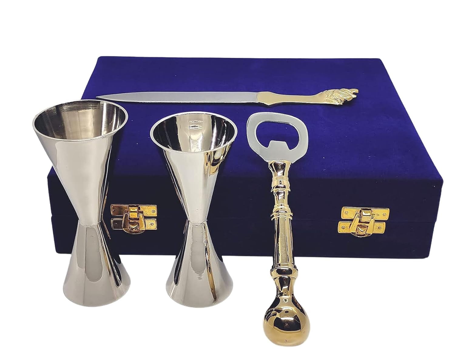 Lovely Bar Set 4 Pieces of Top Notch Brass Items 1 Bottle Opener 1 ...