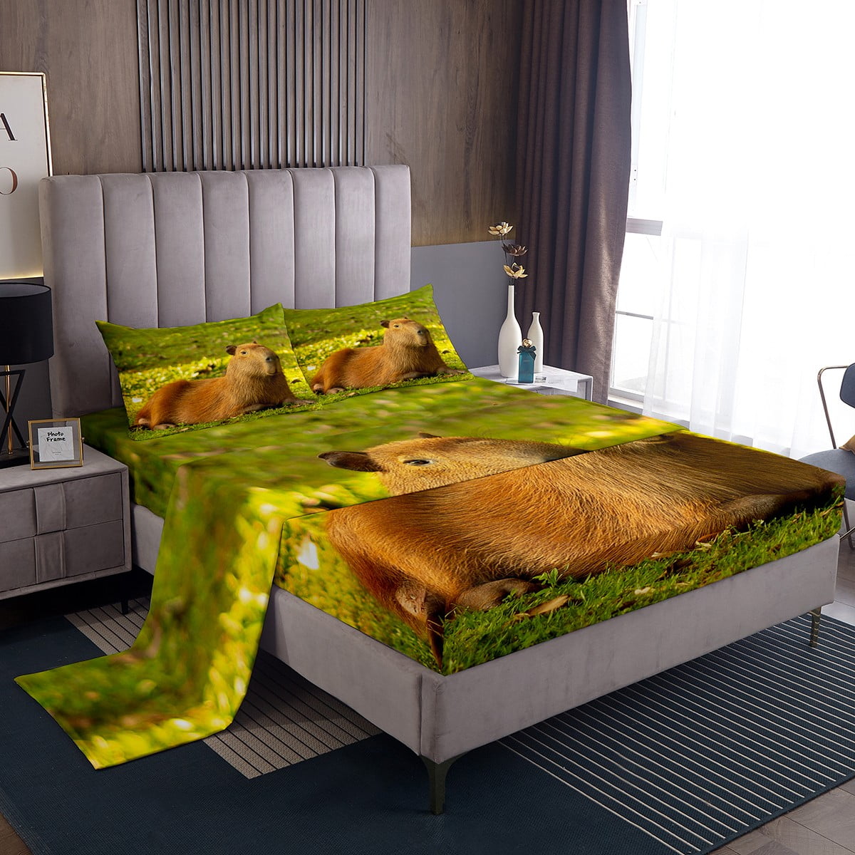Lovely Capybara Bed Sheets Gifts,Kawaii Decor Funny Capybaras Fitted ...