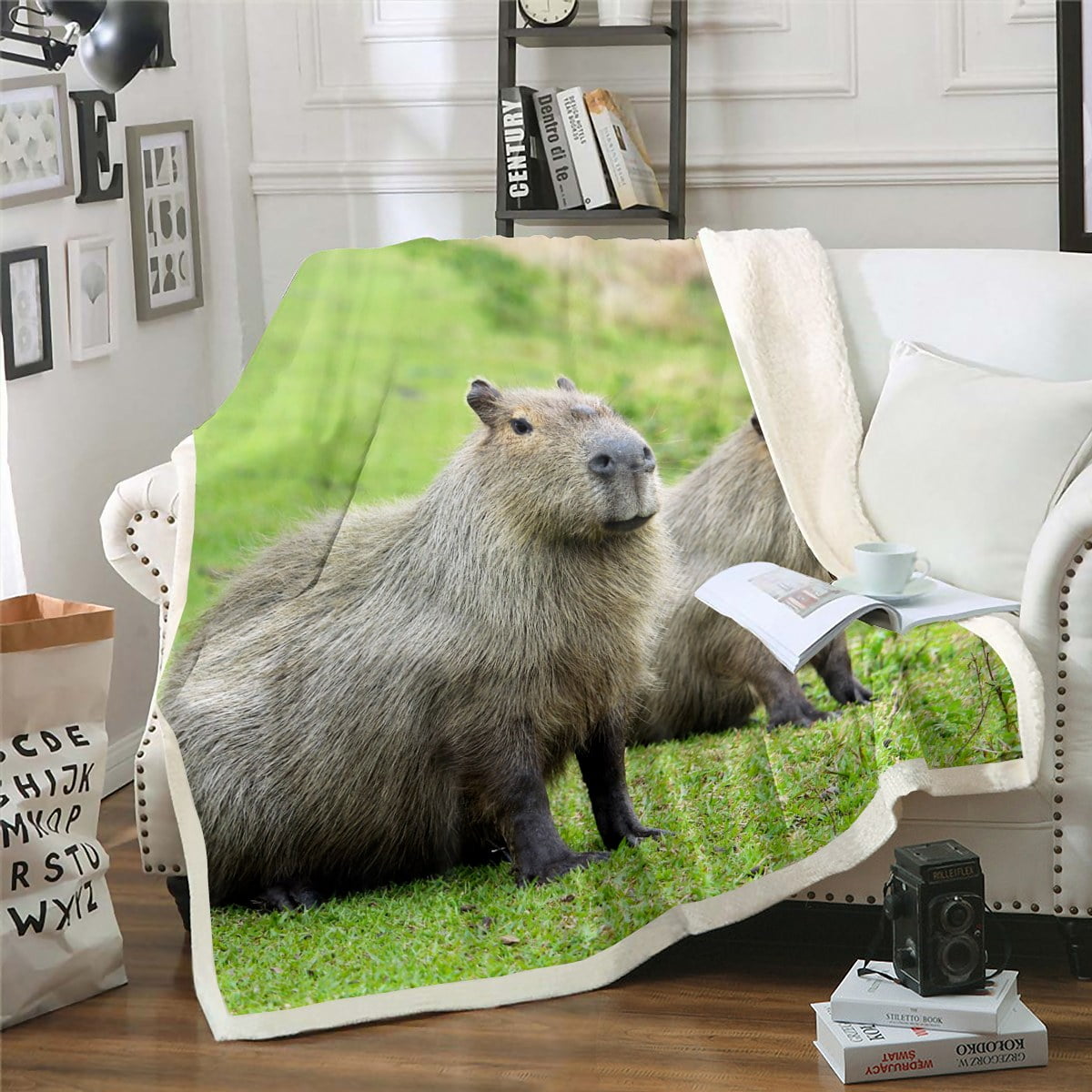 Lovely Capybara Fleece Blanket for Women Girls Boys,Kawaii Decor Funny ...