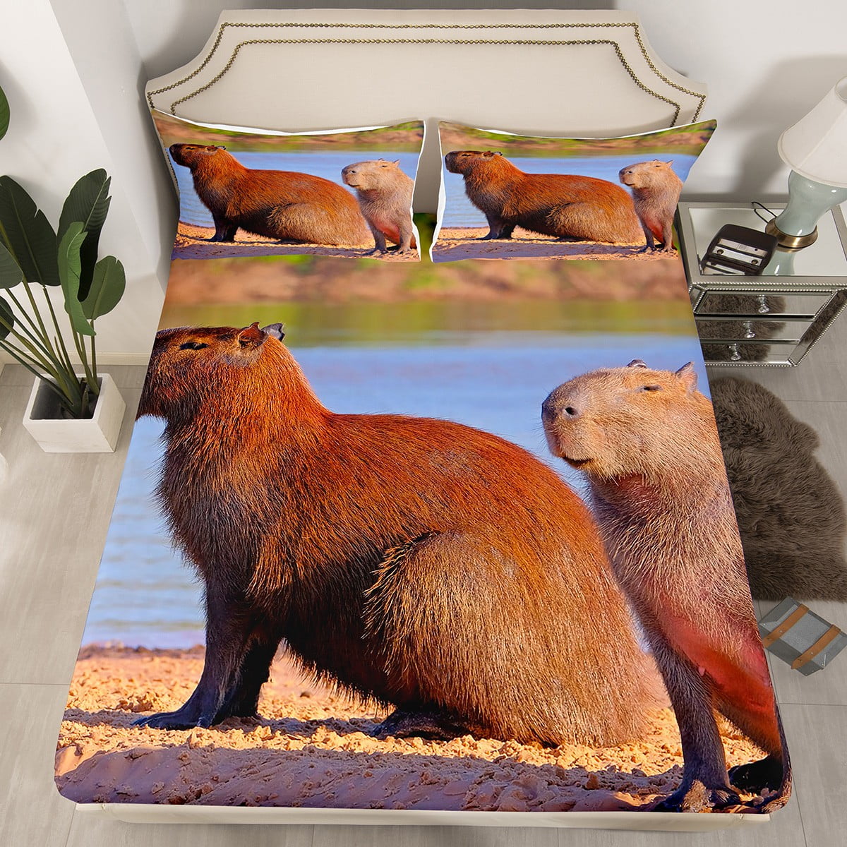 Lovely Capybaras Kids Bedding Set Gifts for Pet Capybara Lover,Kawaii ...