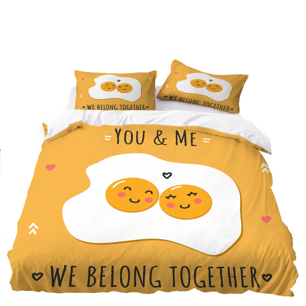 Lovely Cartoon Food King Duvet Cover Pearl Milk Tea Bedding Set Kids ...